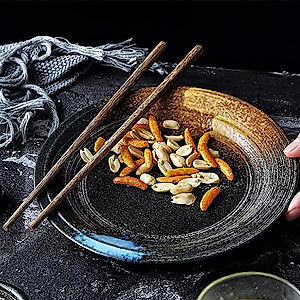 Chip Dinnerware,Kitchen Tableware Set,Ceramics Dinnerware Sets, Dinner Plates and Bowls Sets | 38 Pcs Vintage Frosted Dishes Set- Retro Steak Plates for Family Party