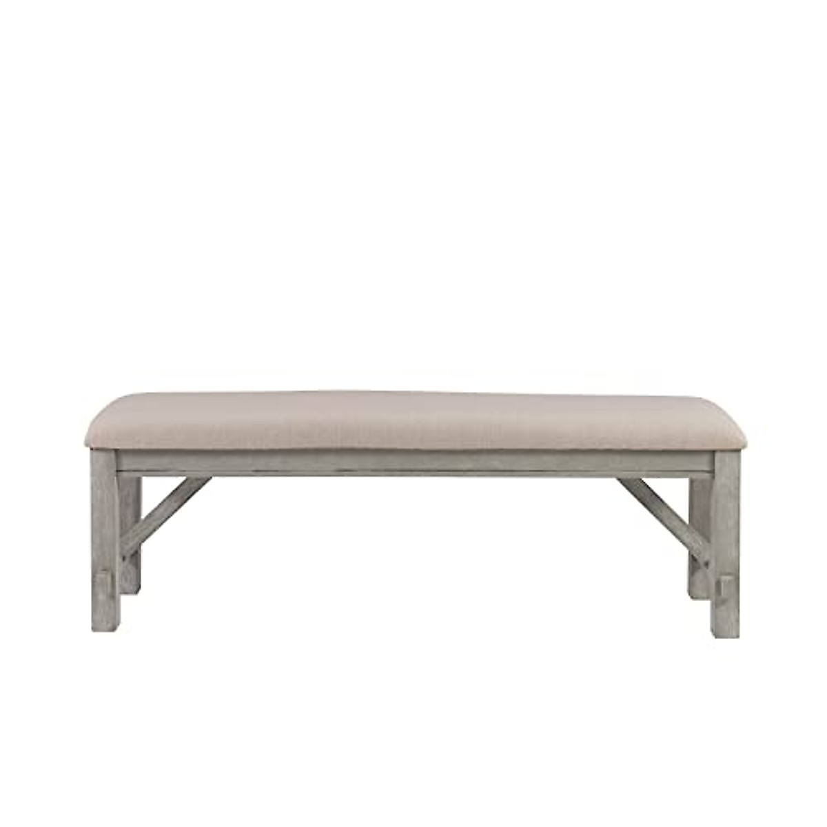 Powell Turino Dining Bench, White, 60" x 15-3/4" x 19-7/8"