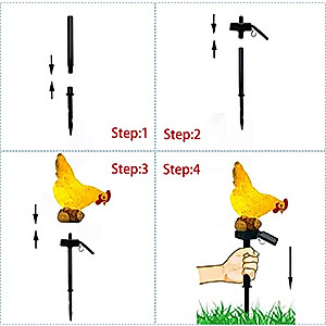 CHUANGFENG Solar Chicken Lights Chicken Statue Decorative Outdoor Chicken Solar Light Garden Decor for Outdoor Patio Yard Art Decoration