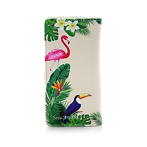 Shagwear Tropical Paradise Large Zipper Women's Wallet (Cream)