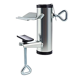 MOLIGOU Deck Umbrella Clamp, Patio Balcony Umbrella Stand Clip, Parasol Holder, Mount to Picnic Table, Bleachers, Railing