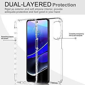 LeYi for Moto G Stylus 5G 2022 Phone Case: Motorola G Stylus 5G 2022 Case with [2 x Tempered Glass Screen Protector], Full-Body Shockproof Soft Silicone Phone Case for Moto G Stylus 5G 2022, Clear