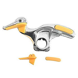QWORK Tire Changer, Automobile Tire Changer Mount Demount Duck Head Tool with 1 Pair Rim Protector for Replacement, Cast Steel, 30mm