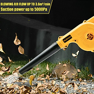 Cordless Leaf Blower for Dewalt 20V Battery, 2-in-1 Electric Leaf Blower & Vacuum, Small Leaf Blower for Lawn Care, Dust, Pet Hair, Car(Battery Not Included)