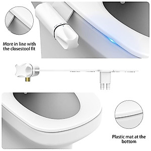ifgswopq Slim Toilet Seat Attachment Non Electric Butt Sprayer Nozzle Bidet Adjustable Water Pressure (D Uniform Size)