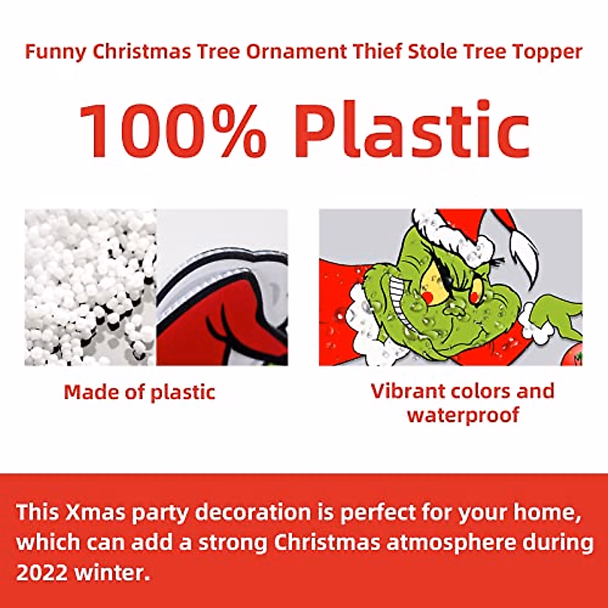 Christmas Decorations for Tree - Funny Christmas Thief Stole Tree Topper Head and Legs for Holiday Xmas Home Party Decorations