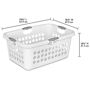 2 Bushel Ultra Laundry Basket Plastic, White, Set of 4