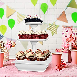 Chef Buddy 3-Tier Cupcake Dessert Stand, White