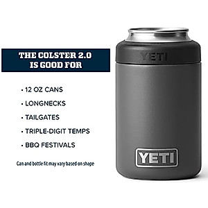 YETI Rambler 12 oz. Colster Can Insulator for Standard Size Cans, Charcoal (NO CAN INSERT)