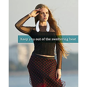 Aeergured Portable Neck Fan 2 Pack, Hands Free Personal Bladeless Fan with 3 Speeds, Adjustable USB Neckband Fans Battery Operated Wearable Fan, 360° Cooling Rechargeable Hanging Neck Fan