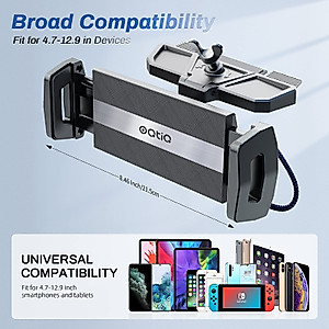 OQTIQ CD Slot Tablet Car Mount for 5-12.4” Tablet, Universal Tablet Car Holder, Car Phone Holder Compatible with iPad Pro Air Mini, for Switch, for Samsung, GPS, All 5-12.4” Tabs & 4-7” Phones