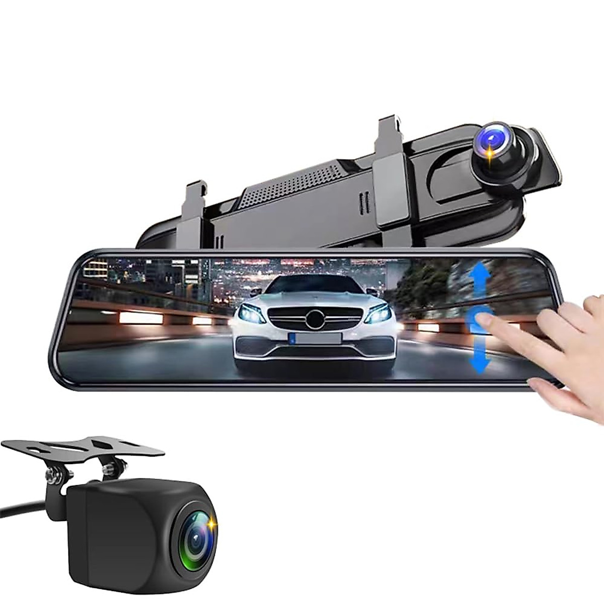 Streaming Media Rearview Mirror Driving Recorder Large Screen HD Front and Rear Dual Recording 12-inch car Camera Parking Monitoring Parking Video car Video Recorder car Recorder
