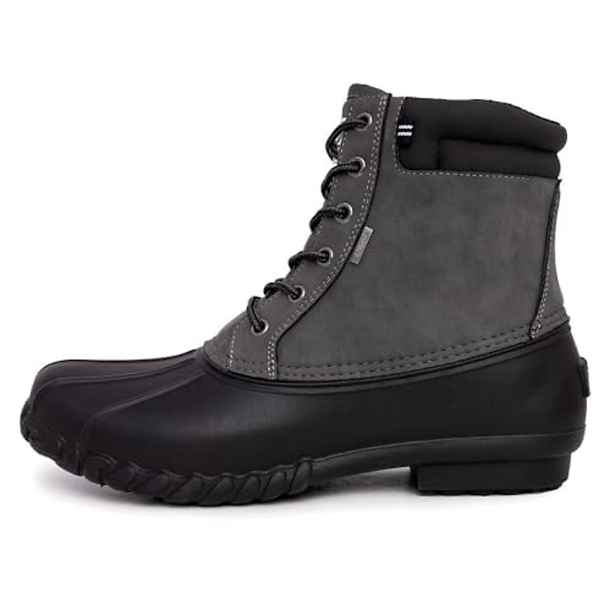 Nautica Mens Duck Boots - Waterproof Shell Insulated Snow & Rain Boot - Winter Shoe - Channing-Charcoal/Black-12