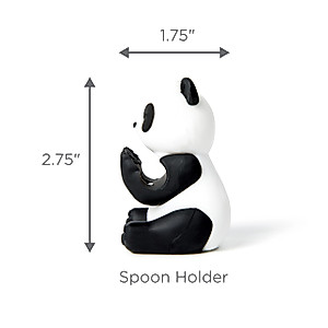 Silicone Panda Spoon and Utensil Holder - Cute Kitchen Gadget for Spoon Rest and Utensil Storage - Food Grade, BPA Free, Heat Resistant - Black and White Panda Design