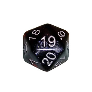 Marbled Black with a Ruby Red Translucent Vein Set of 10 Dice for Role-Playing Games (Includes a d20 Initiative Advantage Die and Two Special d6 Max Damage Dice) RPG