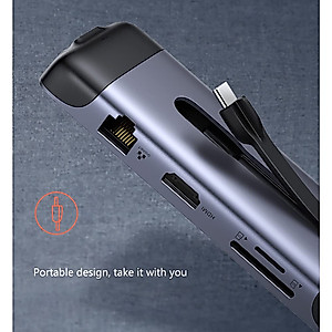 Port Expander 9 in 1 USB C Hub Adapter USB-C Splitter with 4K HDMI, 1080P VGA,100W PD, 3 USB 3.0 Ports,SD/TF Card Reader, Ethernet USB Splitter