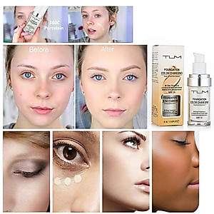 1 PC Spf15 TLM HD Full Coverage Foundation Moisturizer All Day Flawless Concealer Magic Cream Color Changing Foundation Liquid