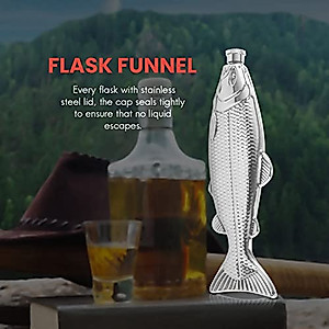 Bruafsir 1 Pcs Fish-Shape Hip Flask 5Oz Mini Pocket Flask Stainless Steel Party Drinkware for Outdoor
