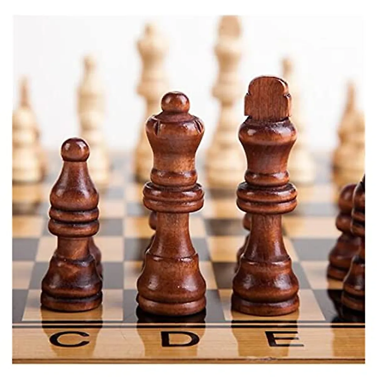 VONGAZ Chess Board Game Chess Set 13.3 Inch Wooden Chess and Checkers Set，Wooden Travel Chess Game Set Portable Chess Game Chess Game Set Chess Board Set