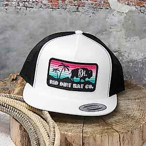 Red Dirt Hat Company Miami Vice Adjustable Snapback Hat (US, Alpha, One Size, White/Black)