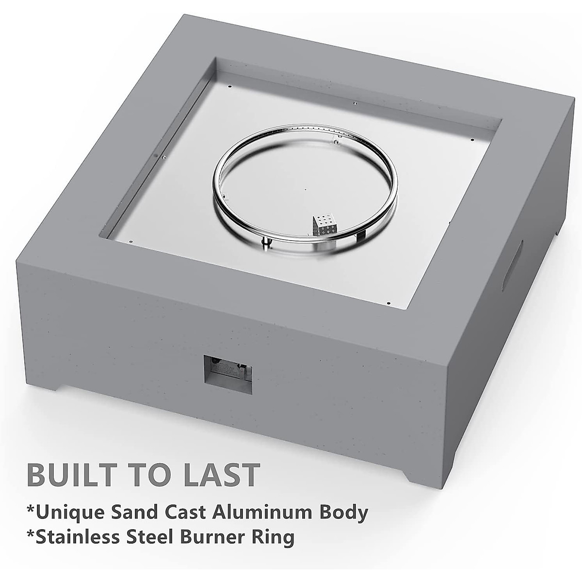 Onlyfire Premium 42” Outdoor Fire Pit Table with Lava Rocks& 12FT Hose, Large Propane Gas Firepit, Smokeless Fireplace 60,000BTU for Backyard Patio Bonfire Party, Patio Heater, Sand Cast Aluminum