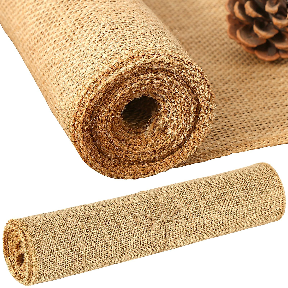 Burlap Table Runners 30x275cm丨Natural Rustic Decor for Weddings, Parties & Home Tablecloth丨Premium Jute Fabric Rolls丨Eco-Friendly Hessian Linens DIY Crafts by KENNUOCAT