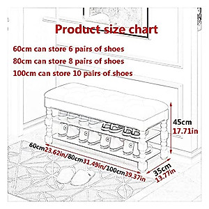 ALDEPO Shoe Cabinet Retro Home Shoe Cabinet Changing Stool Shoe Cabinet with Solid Wood seat Wardrobe Bench flip Design Storage Shelf PU Leather Quick Assembly Living Room Bathroom Hotel can