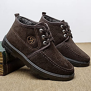 Boots for Men,Mens Trekking Backpacking Snow Boots Waterproof Winter Boots Fur Lined Non Slip Hiking Boots Warm Boots