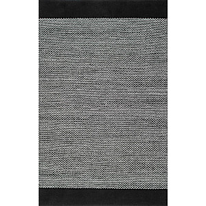 nuLOOM Noura Simple Cotton Flatweave Area Rug, 8x10, Black