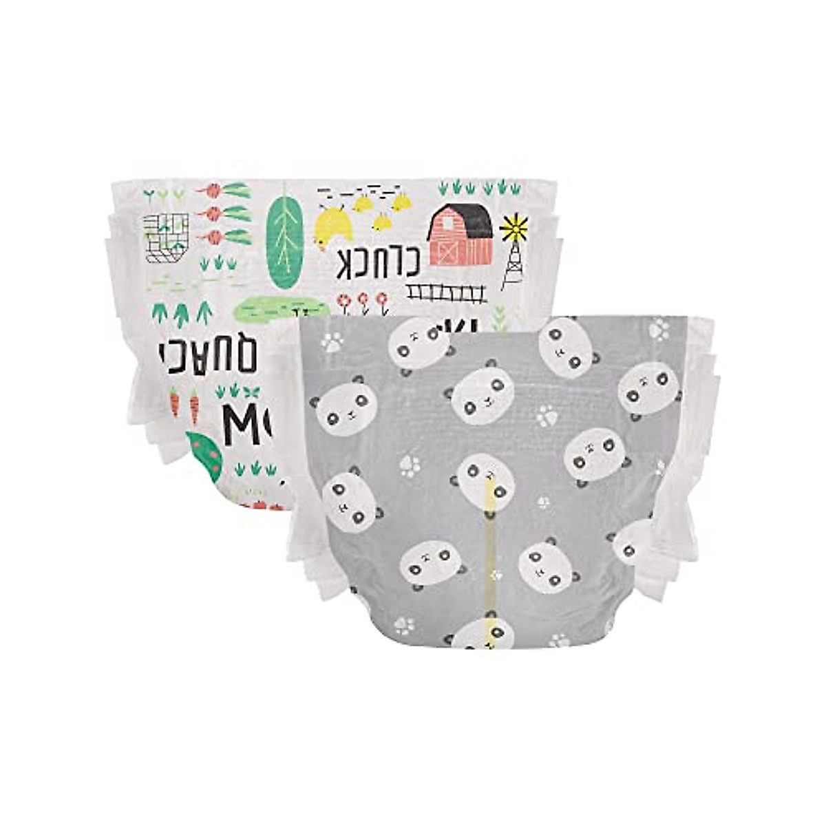 The Honest Company Clean Conscious Diapers | Plant-Based, Sustainable | Pandas + Barnyard Babies | Super Club Box, Size 2 (12-18 lbs), 152 Count