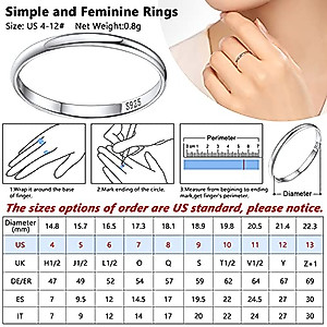 Women Stacking Rings Sterling Silver Thin 2mm Wedding Band Finger Charms Polishing Surface Engagement Eternity Ring Accessories