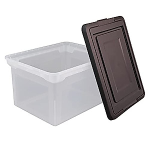 Office Depot® Brand Letter And Legal File Tote, 18"L x 14 1/4"W x 10 7/8"H, Clear/Black