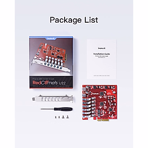 Inateck PCIe to USB 3.2 Gen 2 Extension Card with 16 Gbps Bandwidth, 6 USB Type-A and 2 USB Type-C Ports, RedComets U22