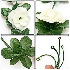 Senseya 6pcs 48FT Artificial Flower Garlands, Fake Peony Vine Artificial Flower with Green Leaves, Hanging Fake Roses Vine for Wedding Home Hotel Office Garden Christmas Wall Arch Decor (Ivory)