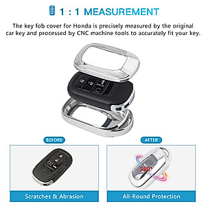 1797 Key Fob Cover for Honda Civic 2022 2023 CR-V HR-V Accessories Keychain Car Remote Shell Bling Crystal TPU Silver
