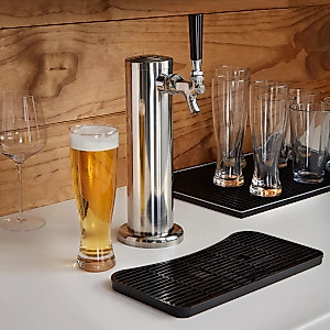 HCK Wine Cooler Fridge and Kegerator 2in1 Outdoor Refrigerator,Cellar Freestanding Refrigerator and keg fridge with tap with Digital Touch Display & Stainless Steel & Triple-Layer Tempered Glass Door