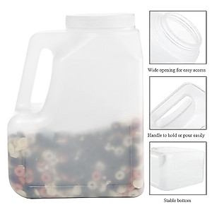 Yesland 2 Pcs White Plastic Gallon Jar with Handle and Airtight Lid - Square Empty Storage Containers and Jugs - 1.25 Gallon Wide Mouth Bottles for Craft Supplies, Paint, Detergent Storage, Liquids
