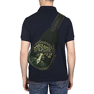 Hicyyu Tree And Life In Norse Outdoor Crossbody Shoulder Bag For Unisex Young Adult Hiking Sling Backpack
