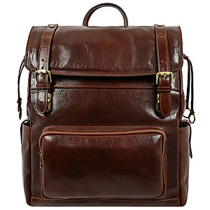 Time Resistance Leather Backpack Travel Bag Carry On Full Grain Real Leather Bag