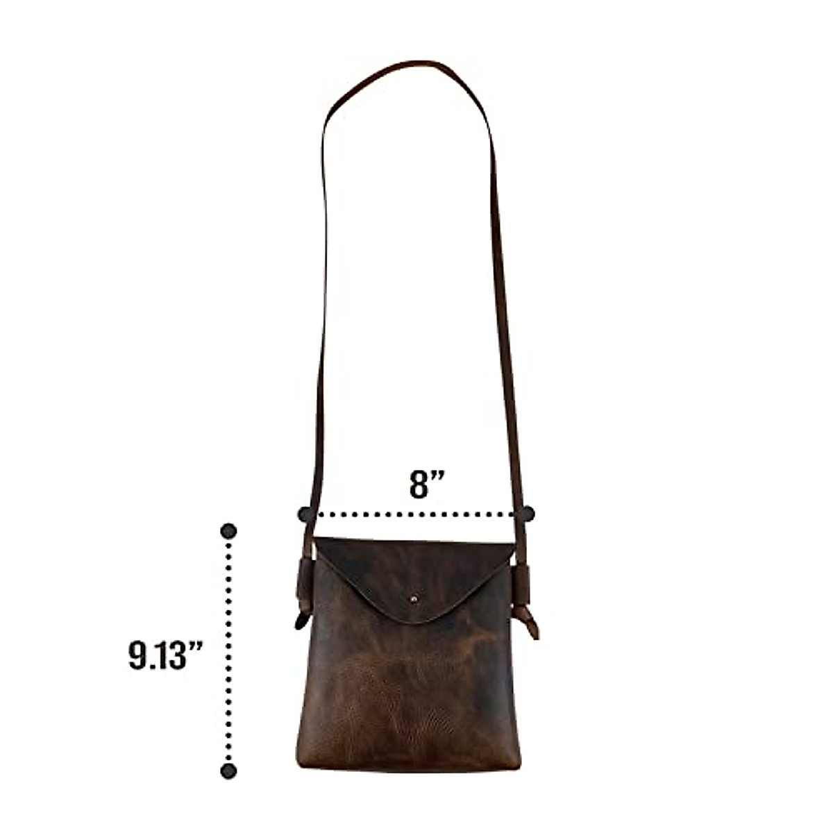 Hide & Drink, Vertical Shoulder Bag Handmade from Full Grain Leather - Bourbon Brown