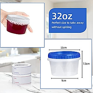 24 Pack 16oz Twist Top Containers with 2 Rolls Freezer Labels Twist Cap Deli Containers Porridge Dessert Containers with Screw Lids 4 Color Small Top Screw on Lids Jam Containers for Snacks Fruit Leftovers