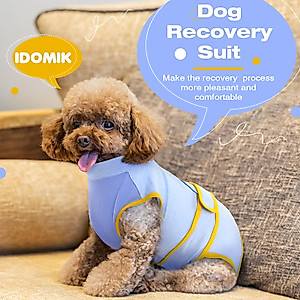 IDOMIK Dog Surgery Recovery Suit, Soft Dog Spay Neuter Recovery Onesie Bodysuit After Surgery for Male Female Dogs Cats, E-Collar Cone Alternative Anti-Licking Abdominal Wounds,S