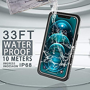 Diverbox for iPhone 12 Waterproof Case,Waterproof Shockproof Dustproof IP68 Full-Body Hard Case Built-in Screen Protector Underwater Outdoor Waterproof Cover for iPhone 12,6.1 in (Clear)