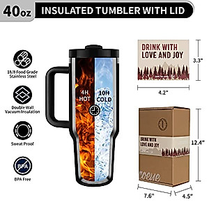 Gifts for Dad from Daughter Son Birthday Presents 40 oz Tumbler with Handle and Straw for Father in Law Husband Men Fathers Day Gift Water Cup with Lid Insulated Travel Mug Stainless Steel Coffee Mug