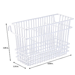 Kitchen Details Free Standing Utensil & Cutlery Holder Basket, Good for Countertops, Cabinets, Outdoor, Table Top, White