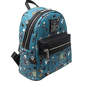 Loungefly Disney The Nightmare Before Christmas Allover Print Womens Double Strap Shoulder Bag Purse