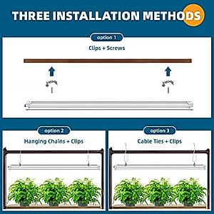 Barrina T5 Grow Light, 2FT 120W(4x30W, 800W Equivalent) Full Spectrum Grow Light with Timer, Color Changing LED Grow Lights for Indoor Plants, Linkable Hanging Plant Light for Indoor Growing, 4-Pack