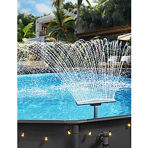 POOLHACKER Pool Fountains for Above and In-ground Pools, Adjustable Whale Tail Waterfall Wide Width Pool Sprinkler Fountain for Relaxation & Cooling 10-20 Degrees, Swimming Pool SPA Accessories