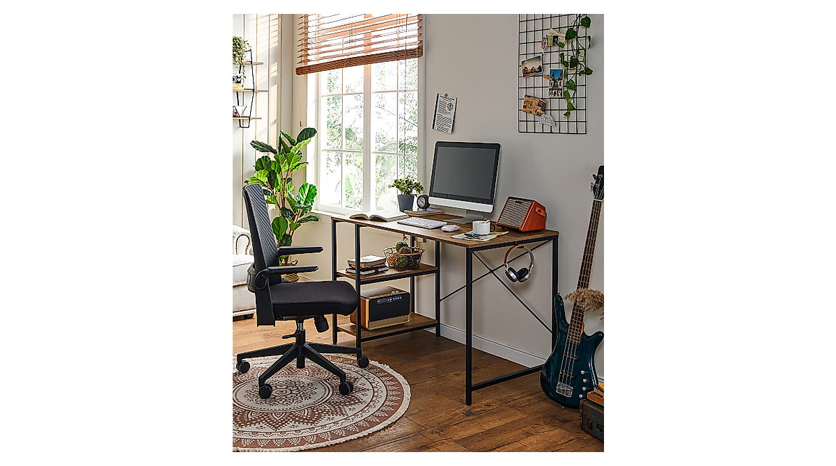 LINSY HOME 47" Computer Desk with Storage Shelves