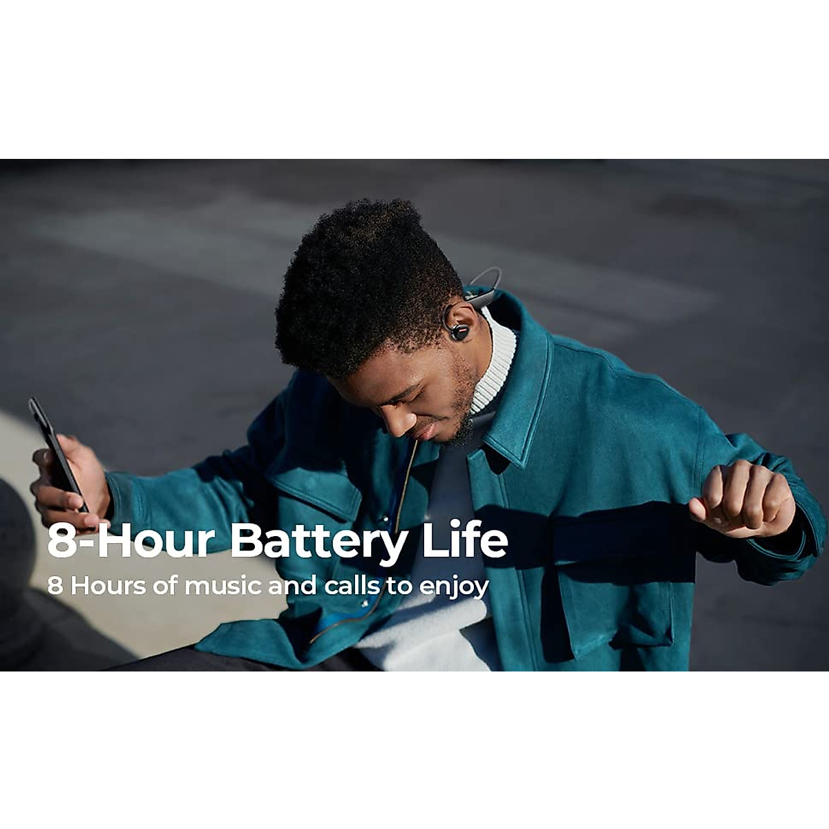 Spobri Open Ear Air Conduction Headphones, Sport Open Ear Conduction Wireless Bluetooth 5.3 Headphones, IPX6 Waterproof for Running Gym Cycling Workout